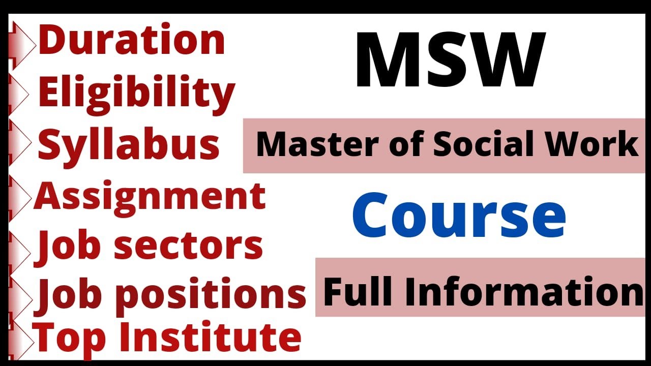 Msw course detail in hindi / master of social work /msw details - YouTube