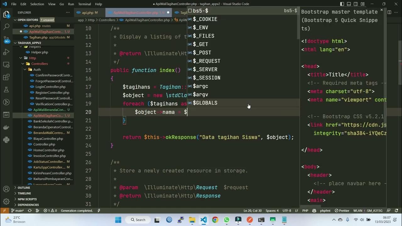 Laravel API dan Flutter #42 Membuat Api Tagihan - YouTube