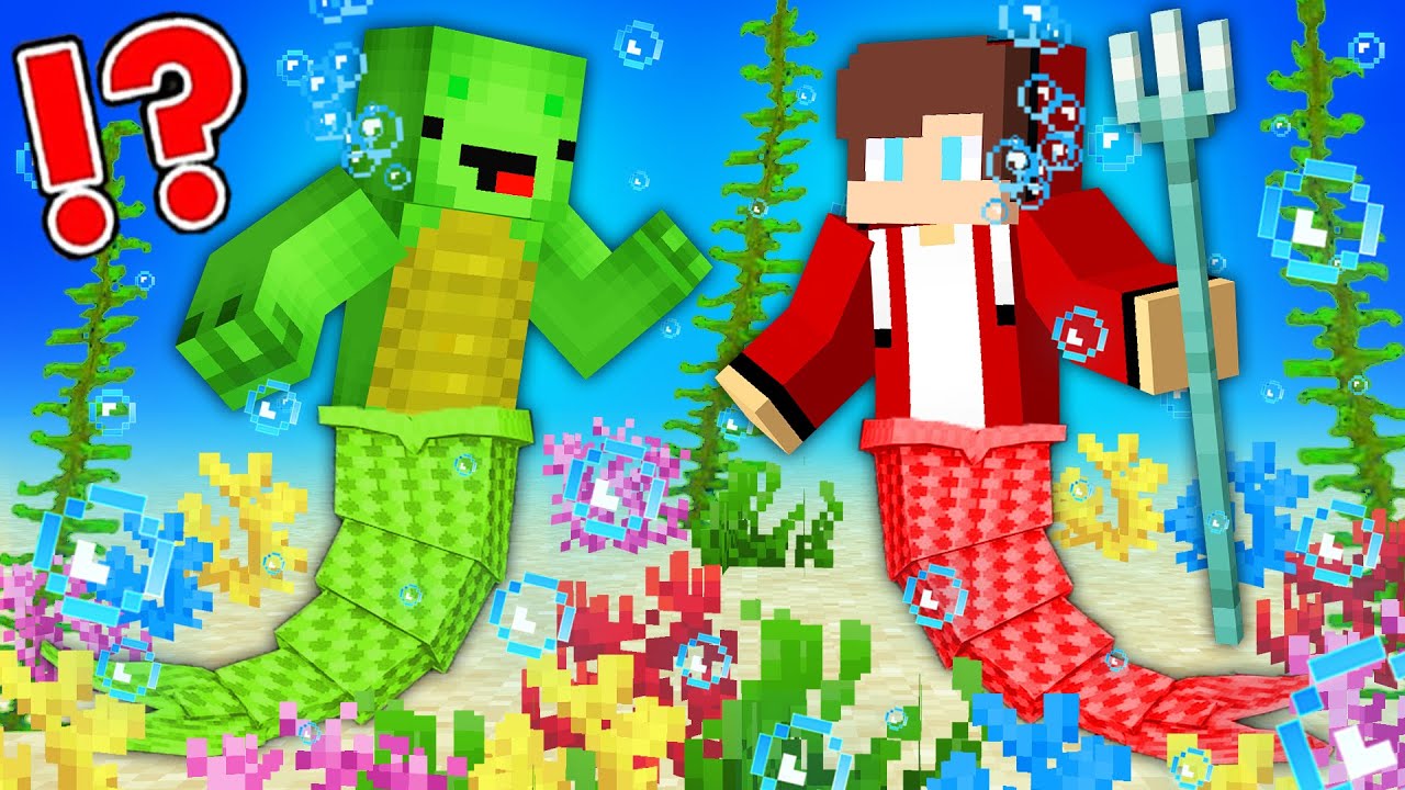 Mikey & JJ Became Mermaids in Minecraft Challenge (Maizen Mazien Mizen ...