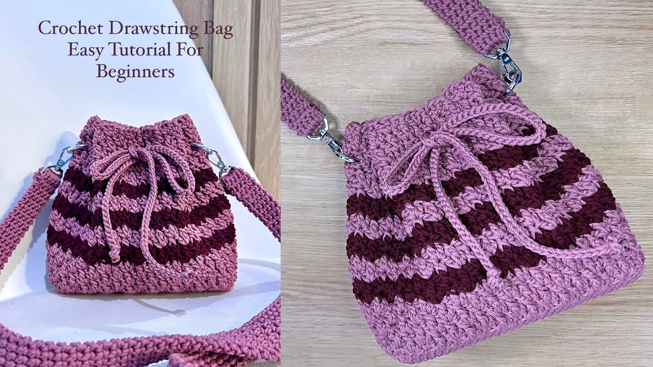 How to Crochet a Drawstring Bag for Beginners - YouTube