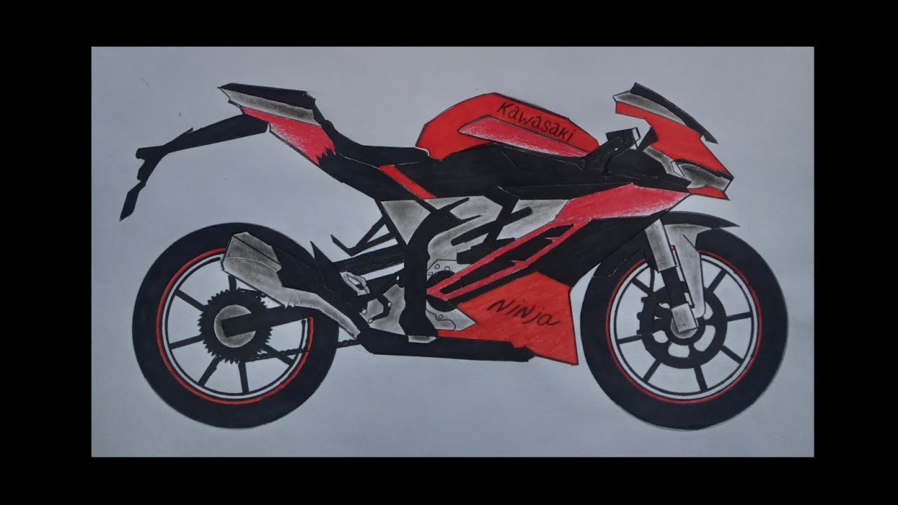 Kawasaki ninja zx-25r drawing easy | How to draw ninja zx 25 r bike ...