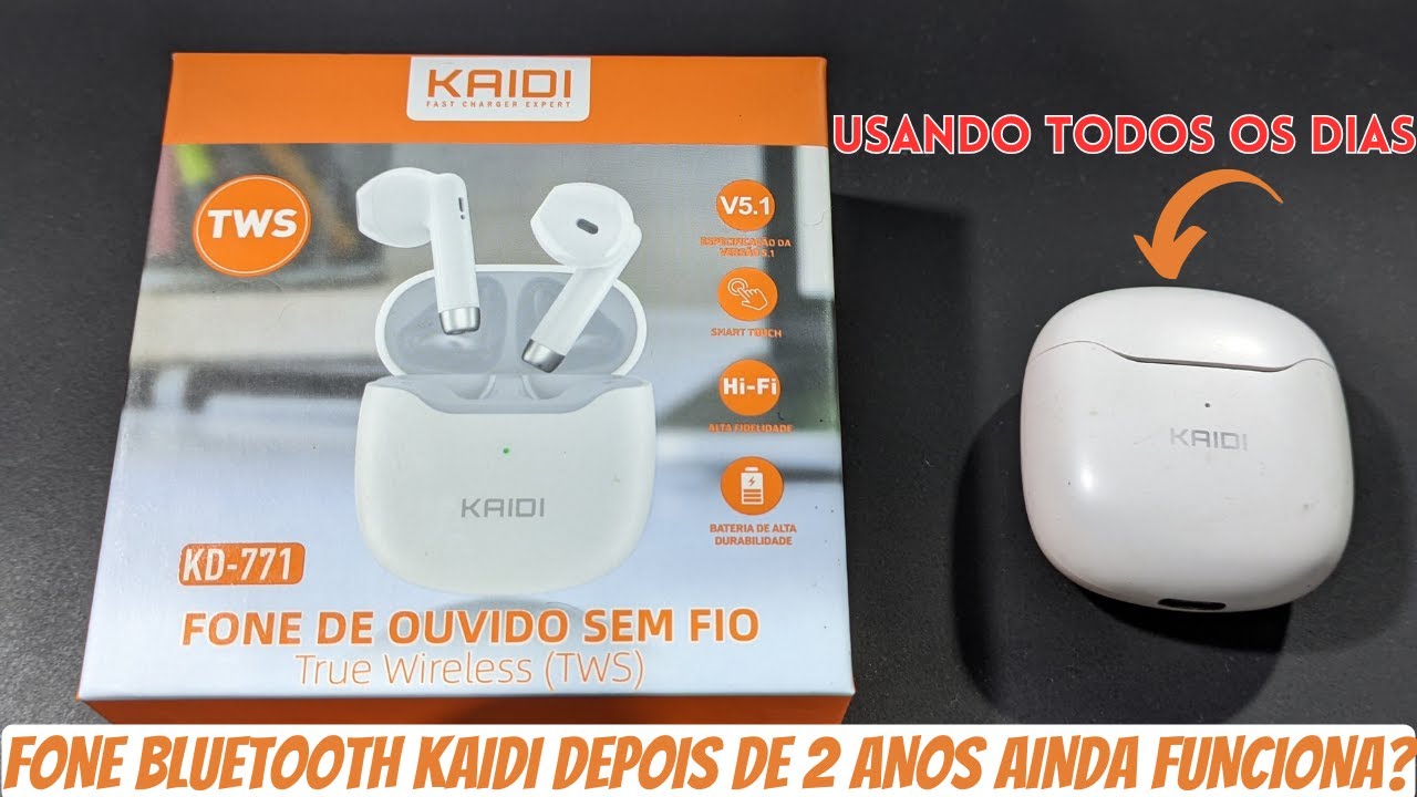 FONE BLUETOOTH KAIDI COMO ESTÁ DEPOIS DE 2 ANOS DE USO AINDA FUNCIONA ...
