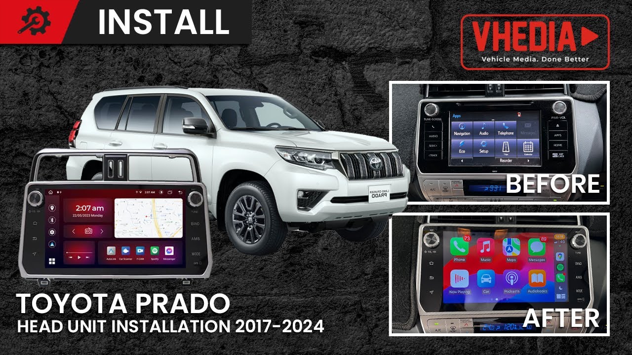 Head Unit Installation Suitable for Toyota Prado 2017-2024 - YouTube