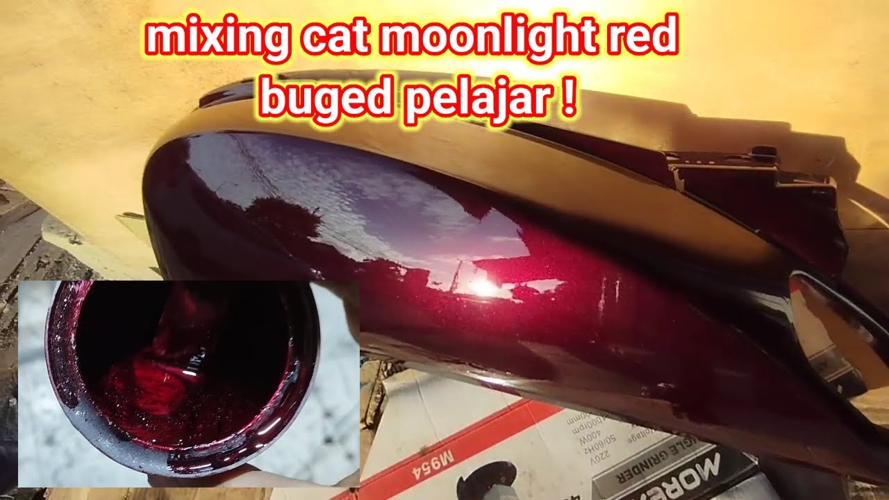 cara buat moonlight red modal minim. black red . pigmen red .mixing cat ...