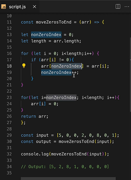 🔥 Move all Zeros to the End While Preserving Order of Non-Zero Elements 🚀 #arrays #javascript ...