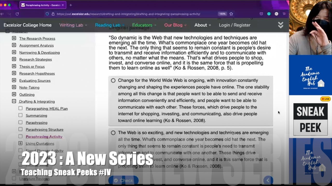 Using Excelsior Online Writing Lab (OWL) for Pre-Writing Activity ...