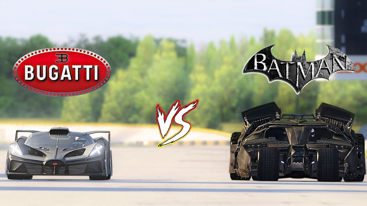 BATMOBILE vs BUGATTI BOLIDE ! DRAG RACE #dragrace #bugatti #batman # ...