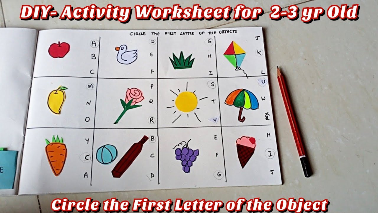Lkg class English Worksheet|match the letters with picture|English ...