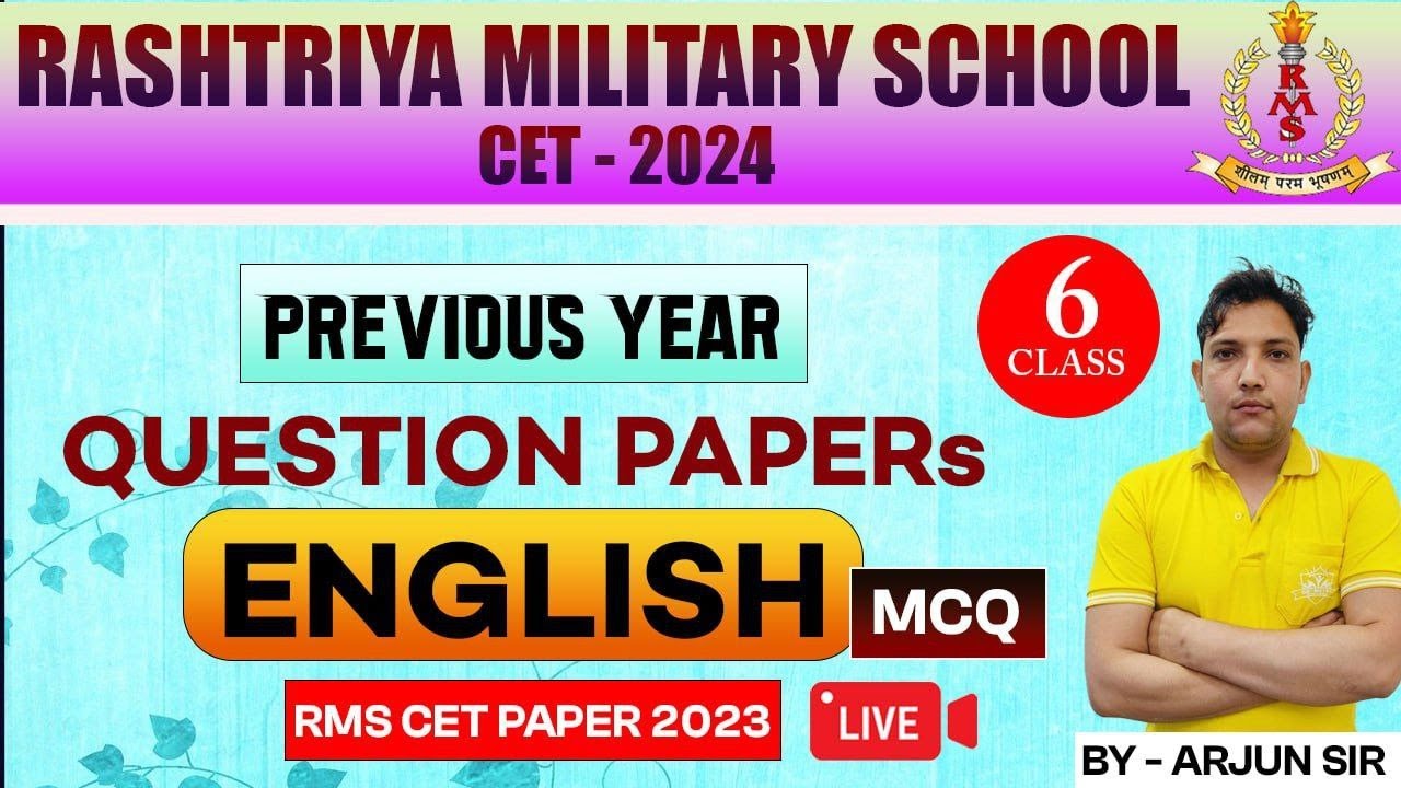 RMS English MCQ Class 6|RMS CET Previous Year Question Papers|RMS CET ...