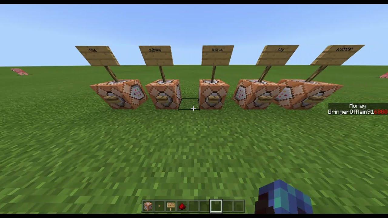 How to do title, subtitle, tellraw. say, and actionbar commands bedrock ...