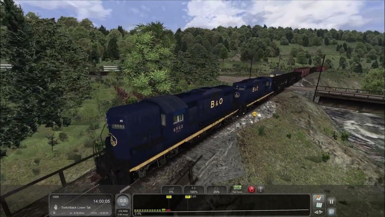 Training Run 2, Climbing the Switchback - B&O Kingwood Branch - EMD GP9 - Train Simulator ...