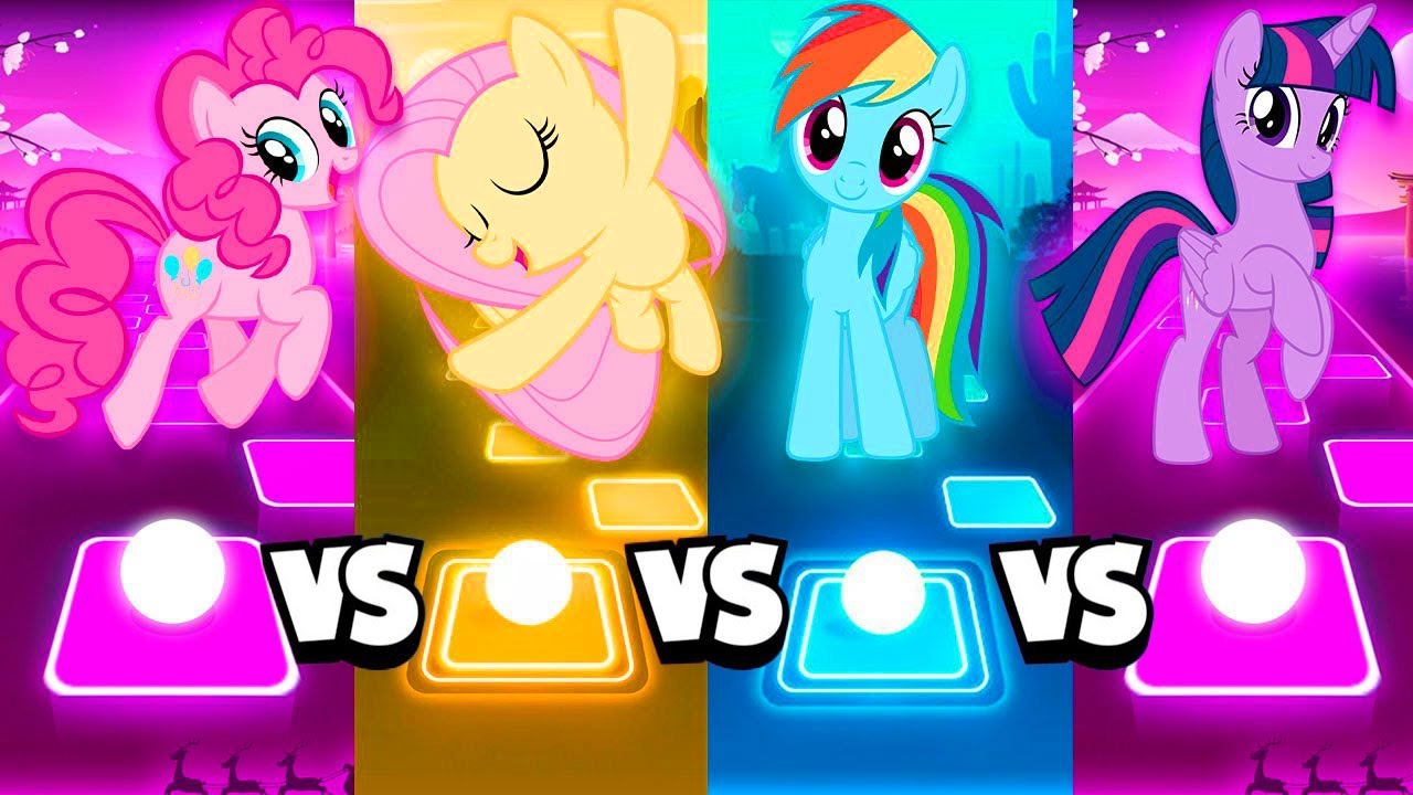 🦄 My Little Pony in Tiles Hop! Pinkie Pie Vs Fluttershy Vs Rainbow Dash ...