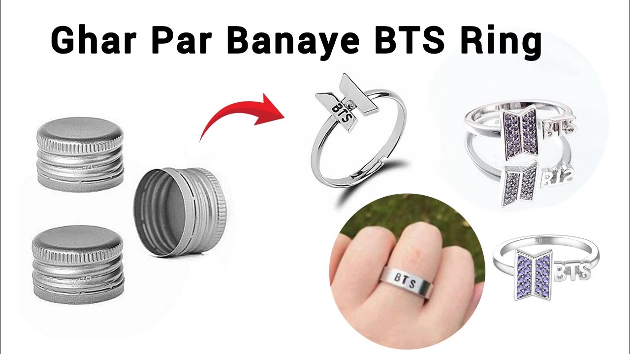 How to make BTS rings at home 😍/easy ring making/diy homemade love ring ...