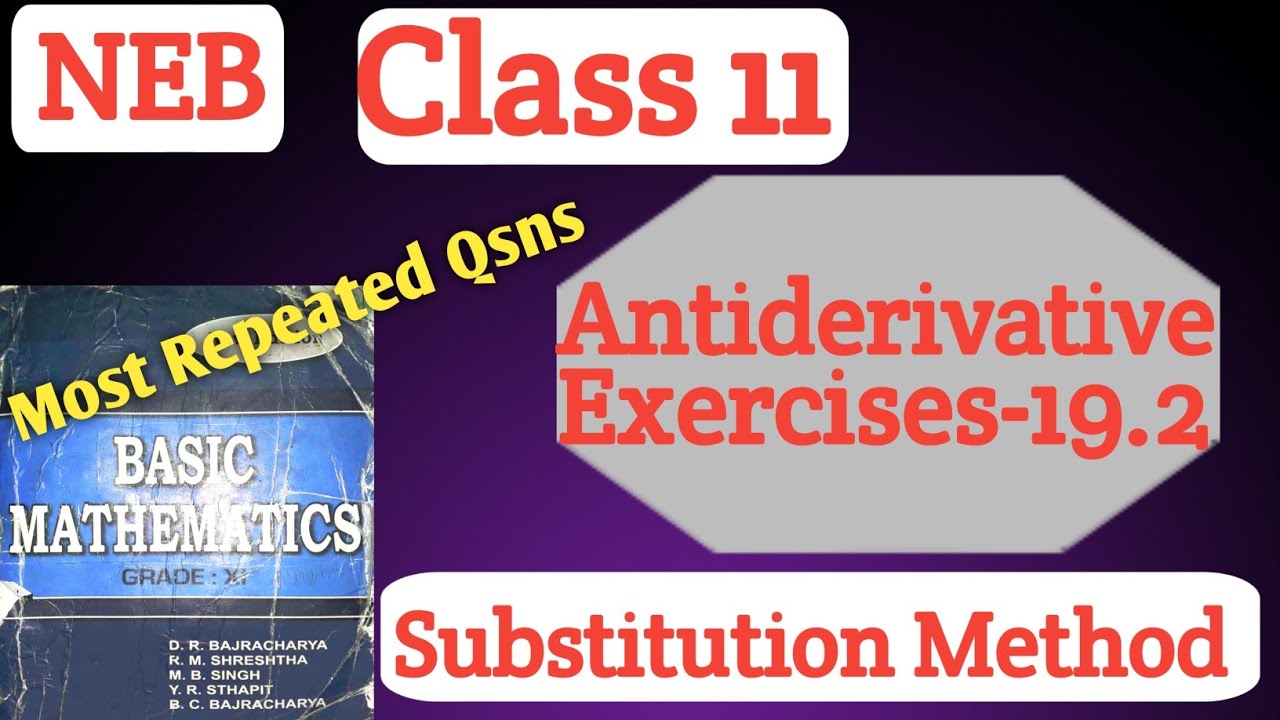 Part-2: Antiderivative Class 11 Maths || Trigonometric Functions Exercise 19.2 - YouTube