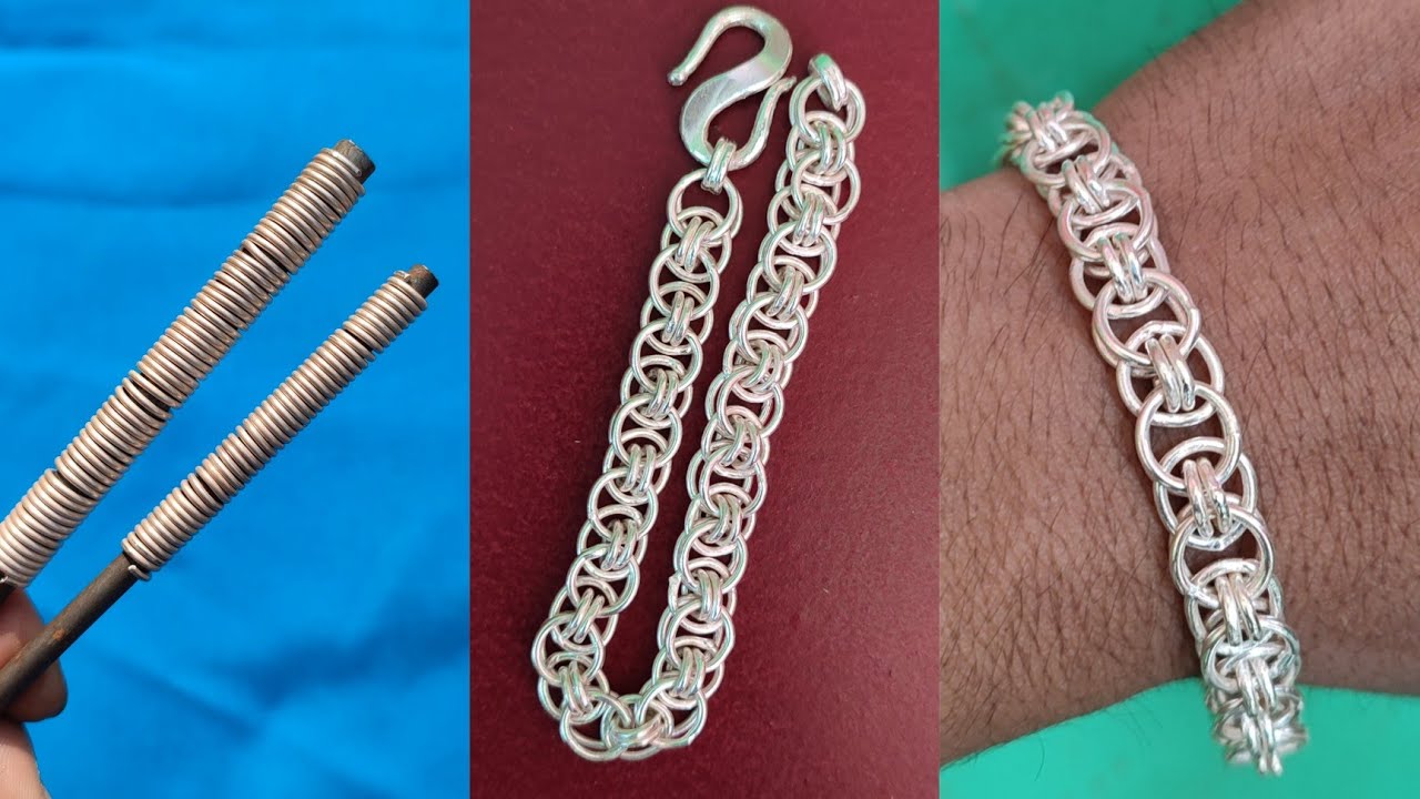 Making Silver Chainmail Bracelet / Silver Jewellery Making - YouTube