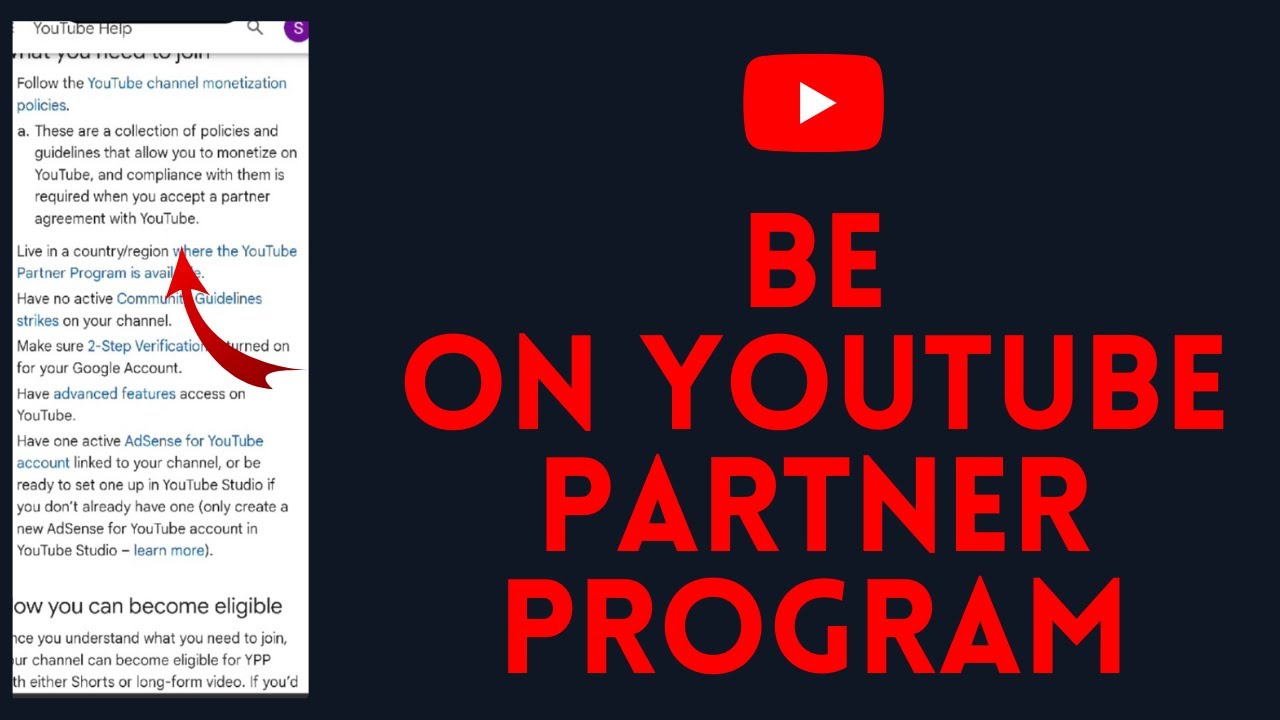 How to be on YouTube Partner Program (2024) - YouTube
