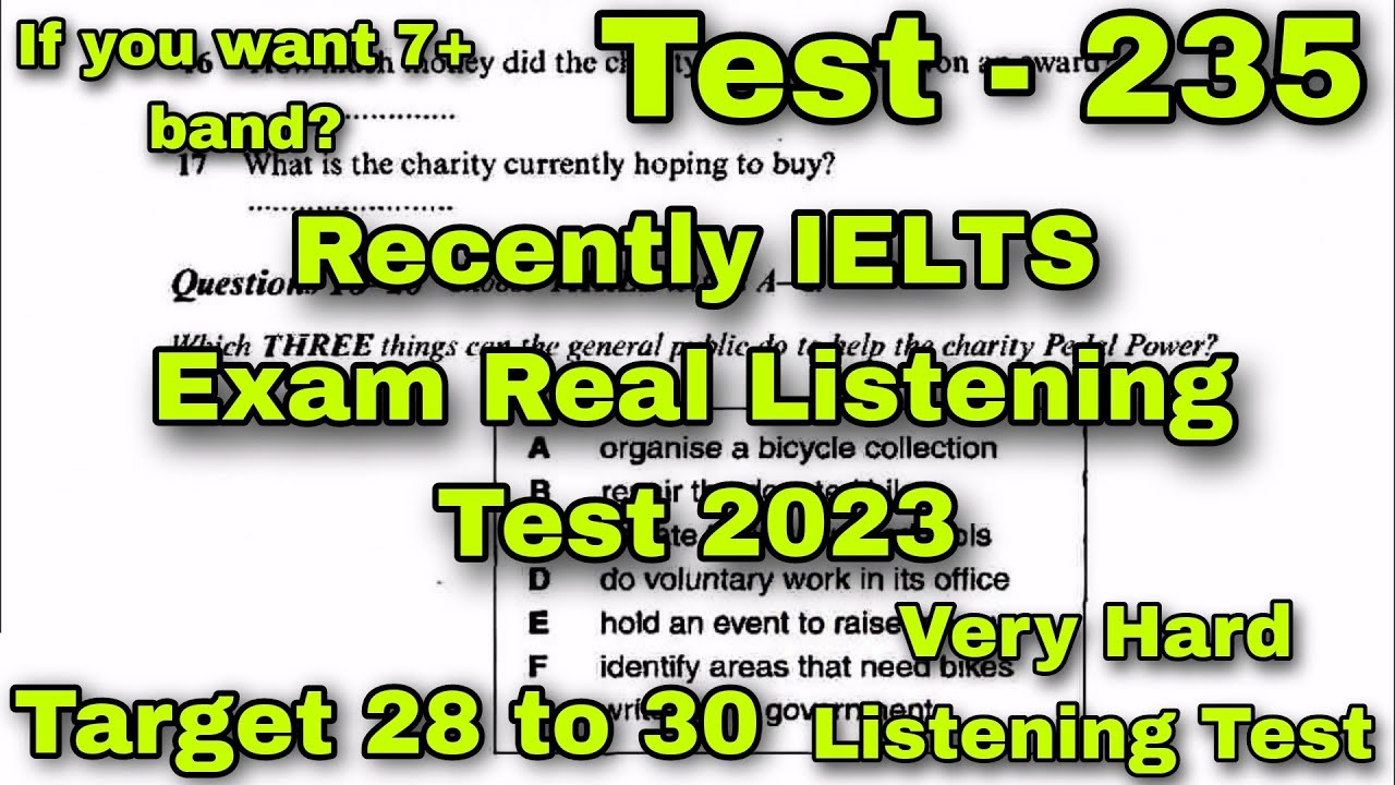 25 JANUARY HARD LISTENING TEST 2023 | IDP ACADEMIC LISTENING TEST 2023 ...