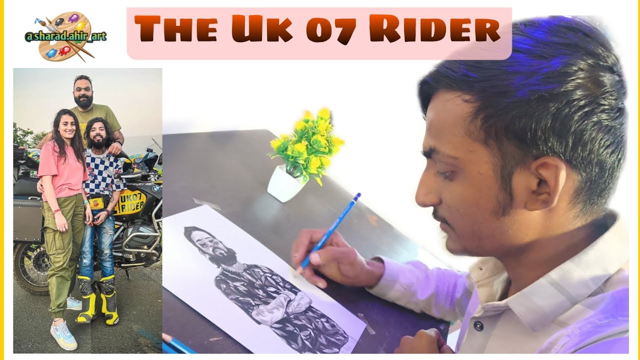 Uk 07 Rider drwnga ll Babu bhaiya ll@TheUK07Rider😱😊 Uk 07 Rider sketch ...