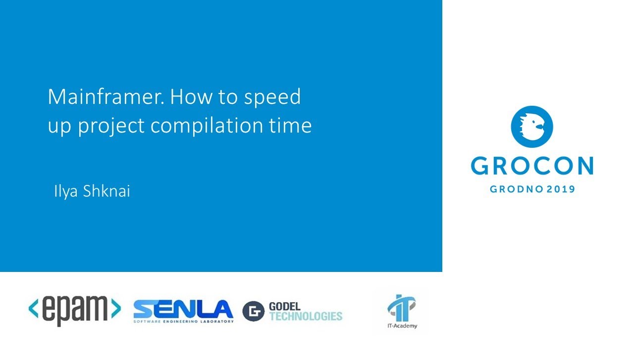 Mainframer. How to speed up project compilation time - YouTube