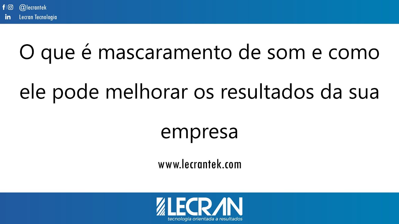 O que é mascaramento de som e como ele pode melhorar os resultados da ...