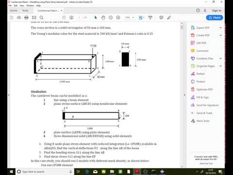 Modelling using plane stress element in ABAQUS - YouTube
