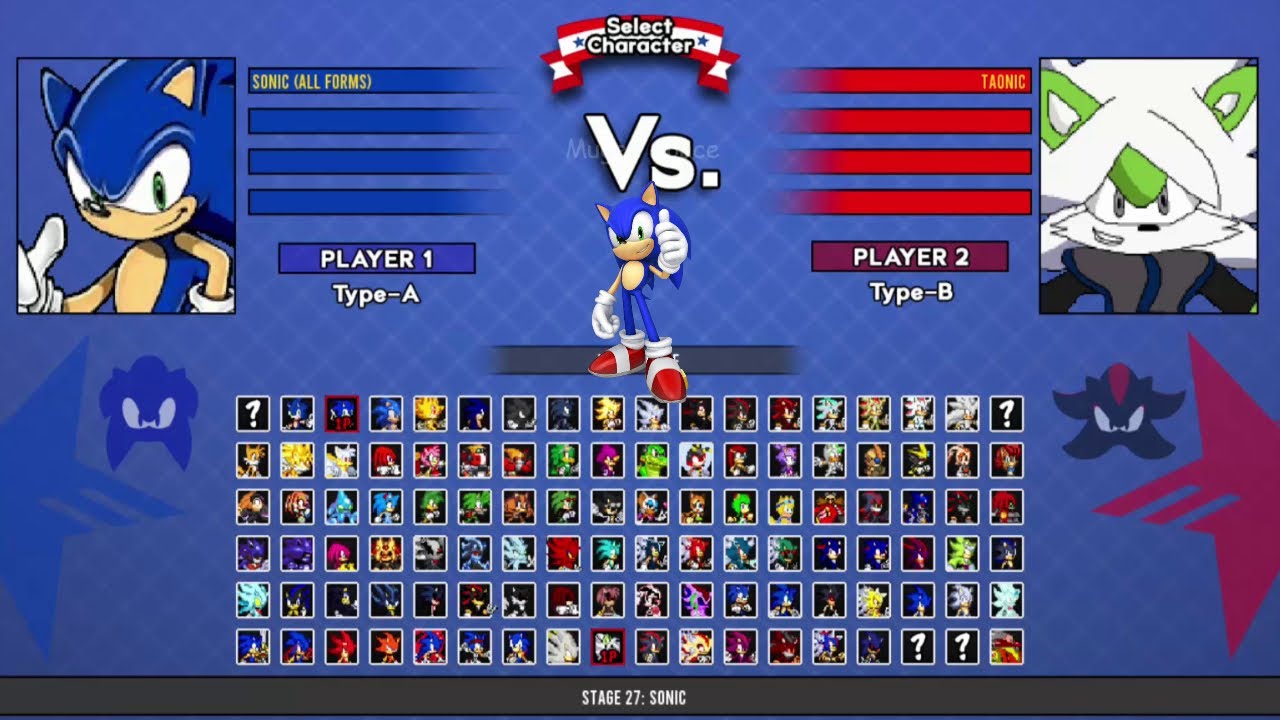Sonic all forms VS Sonic Taonic I Sonic Battle MUGEN HD - YouTube