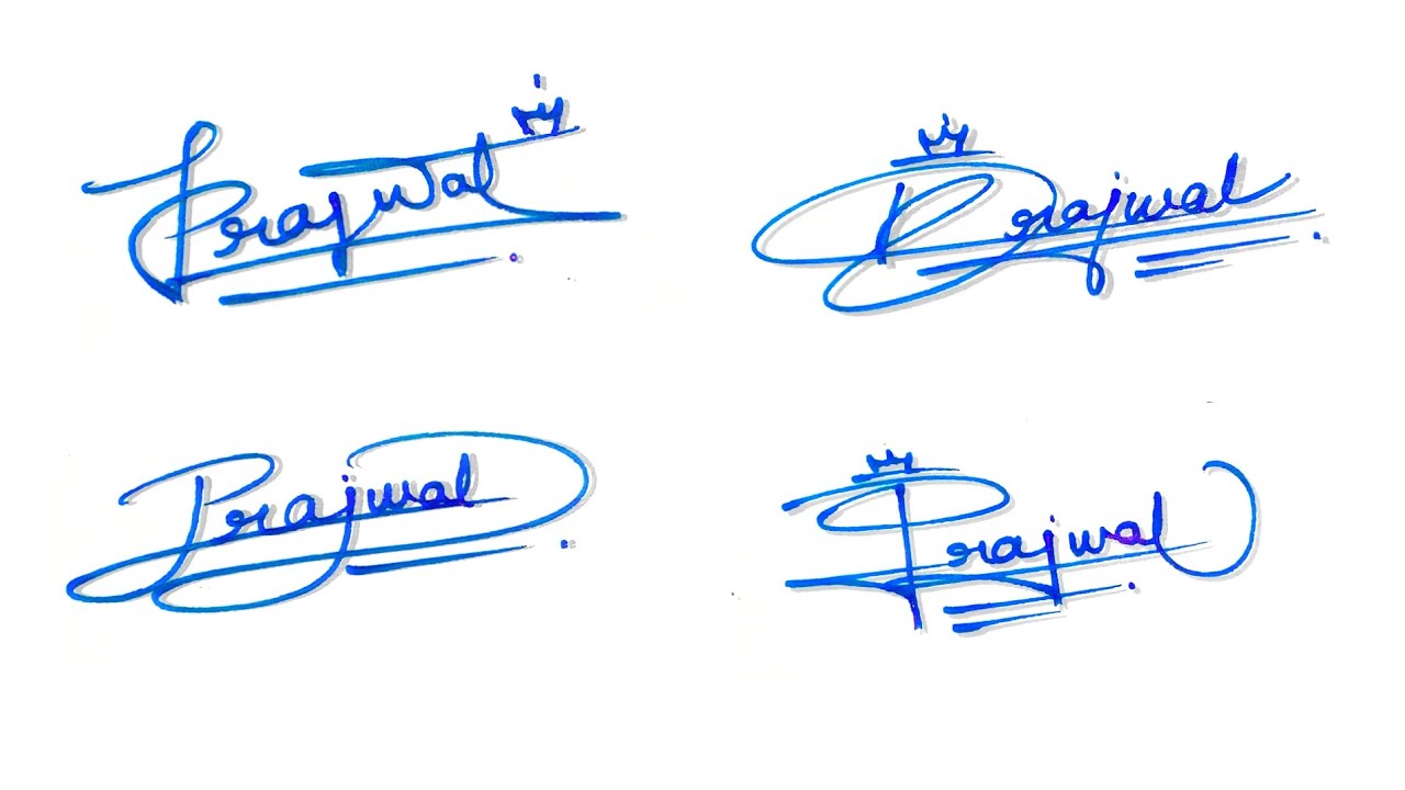 Prajwal name signature style | P letter signature style | Most stylish ...