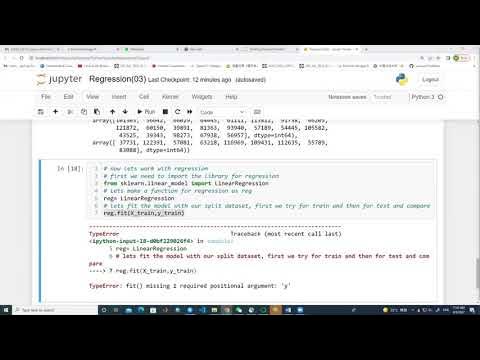 Machine Learning Linear Regression using python jupyter NoteBook|#03 ...