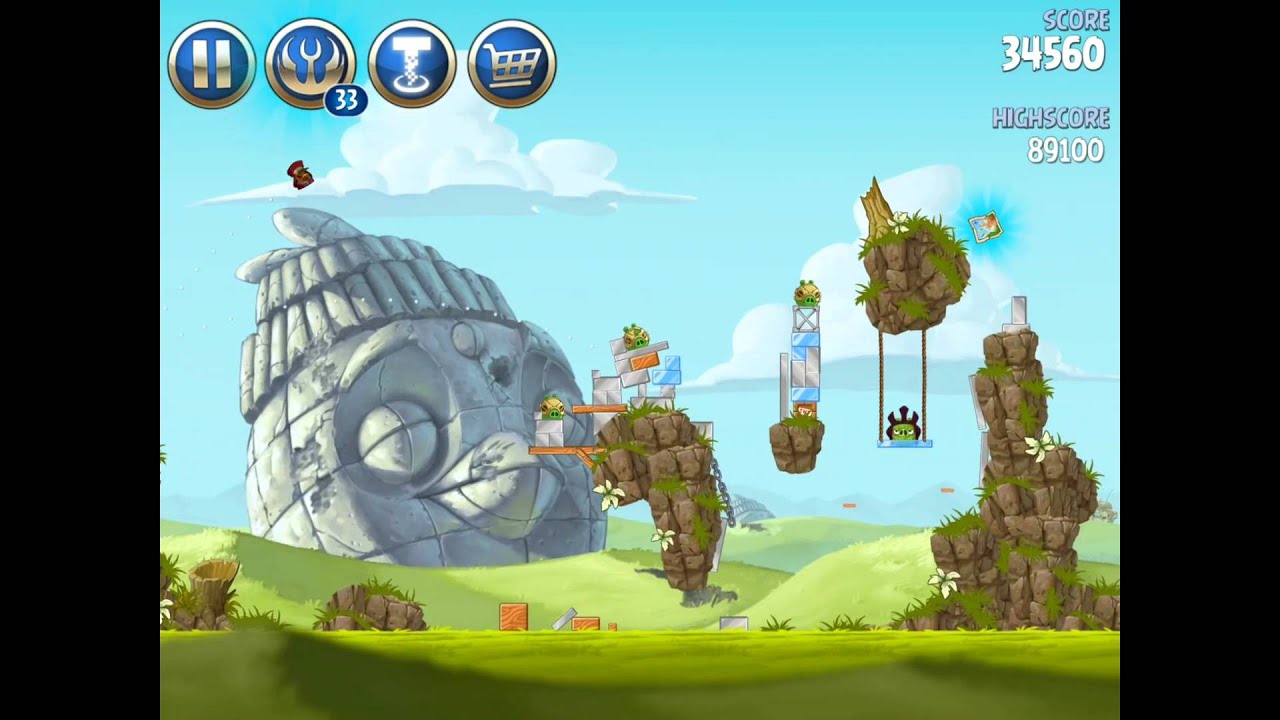 Angry birds star wars 2 battle of naboo Bird Side treasure map location ...