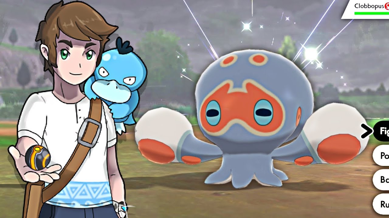 Live Shiny Clobbopus After 11,347 Random Encounters - Pokemon Sword ...