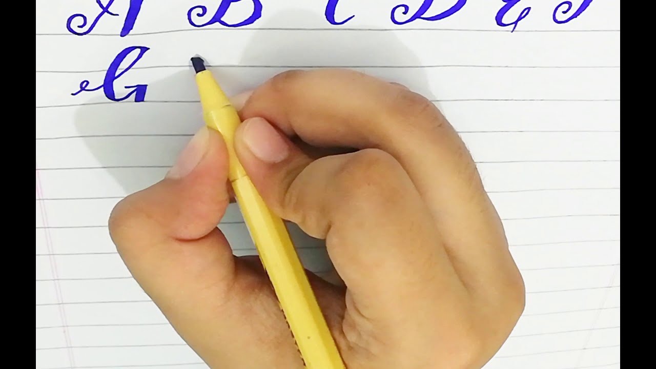 Capital alphabets A to Z in cursive way|| English calligraphy - YouTube