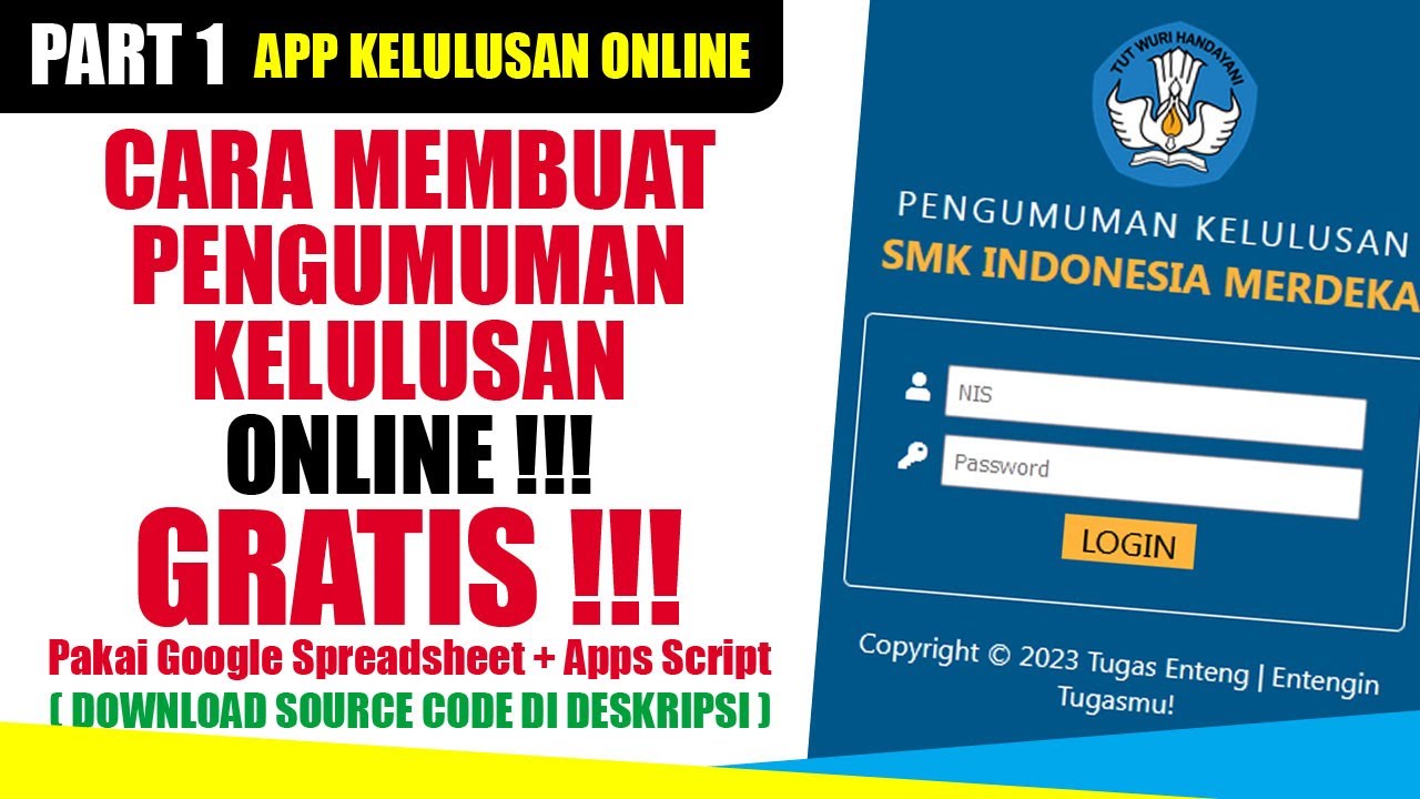 BUAT PENGUMUMAN KELULUSAN ONLINE ! GRATIS DOWNLOAD SOURCE CODE - PART 1 - APP PENGUMUMAN ...