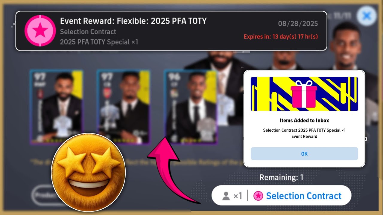 How to Sign Favourite Player From PFA TOTY Pack eFootball 26 mobile ...