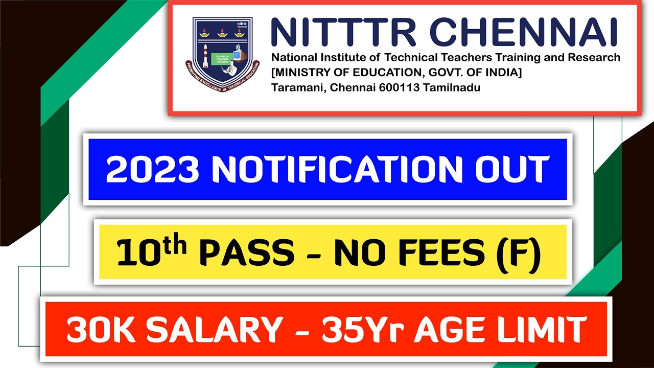 NITTTR MTS 2023 Notification Out - YouTube