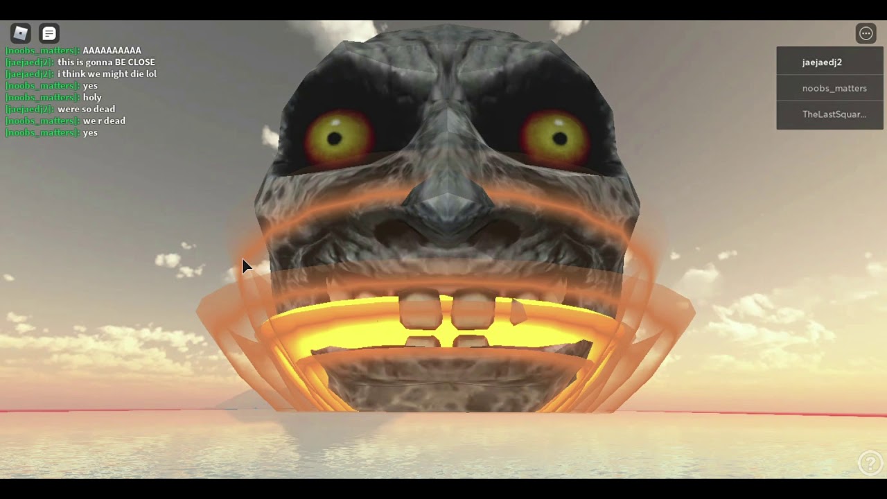roblox trying to stop the angry moon from zelda majoras mask - YouTube