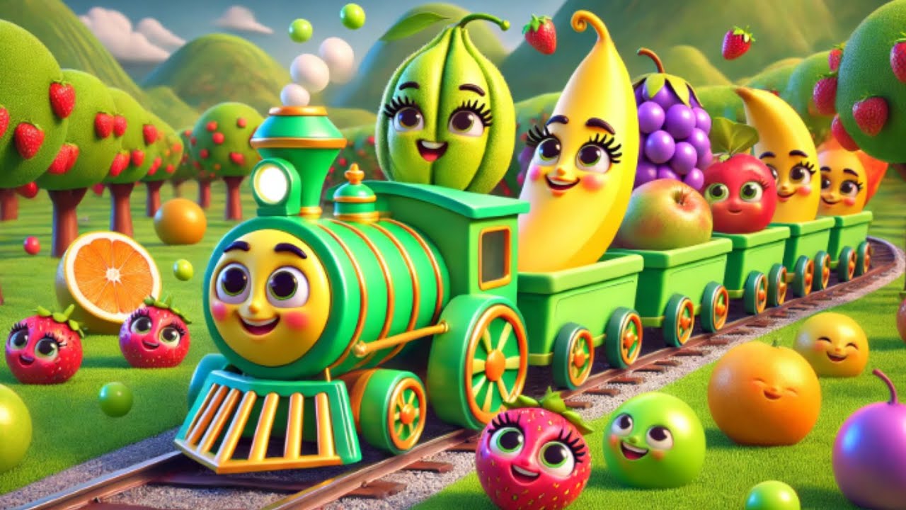 The Fruit and Veggie Choo-Choo Train - Baby Rhymes & Song | Nursery ...