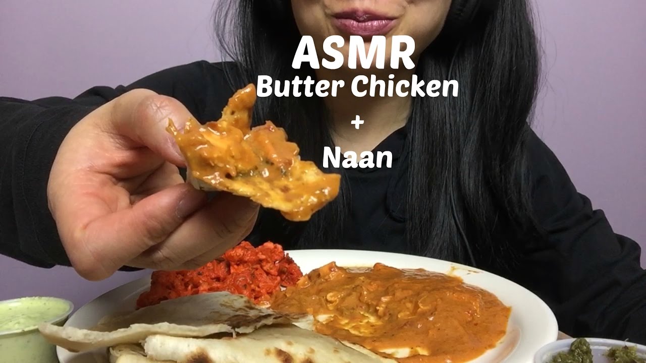 ASMR Butter Chicken + Naan NO TALKING (EATING SOUNDS) | SAS-ASMR - YouTube