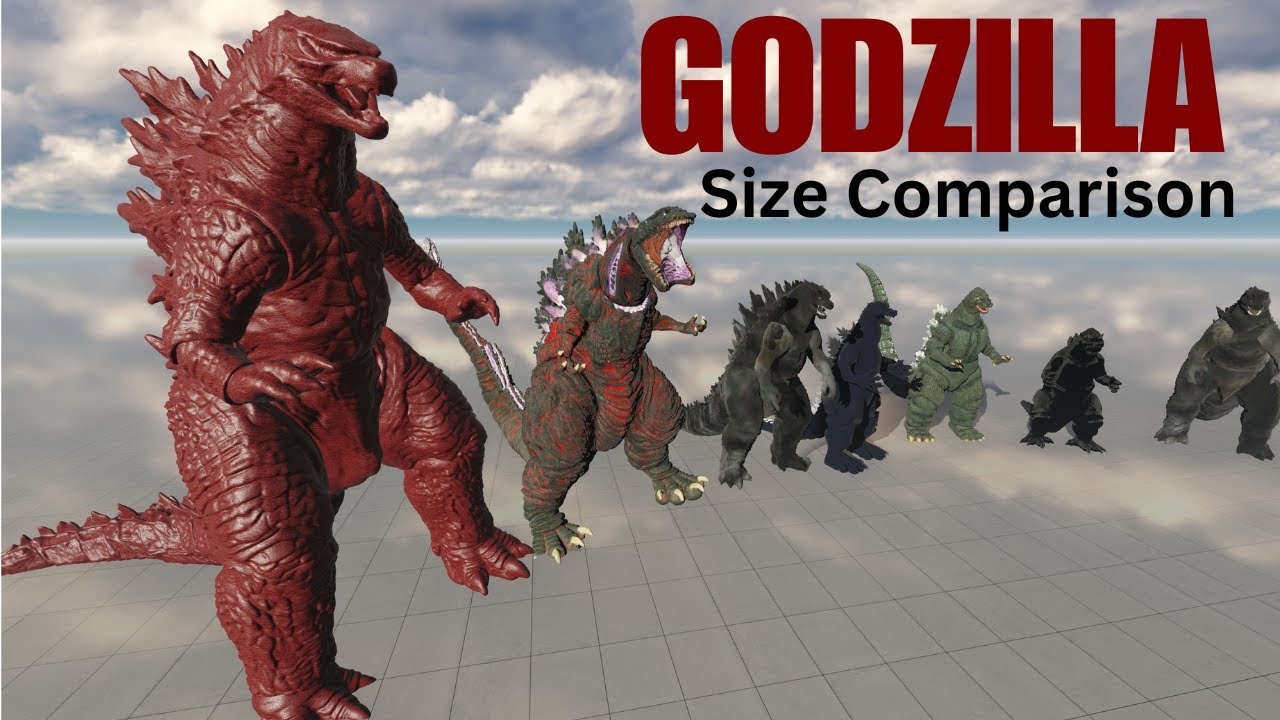 Godzilla SIZE Comparison 3D - YouTube