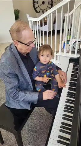 my dad playing the piano with Liam may 2024 - YouTube
