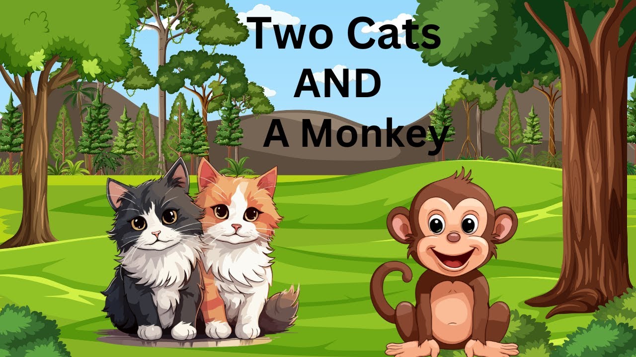 Two cats and a monkey story for kids|moral story for kids||#shortstory ...