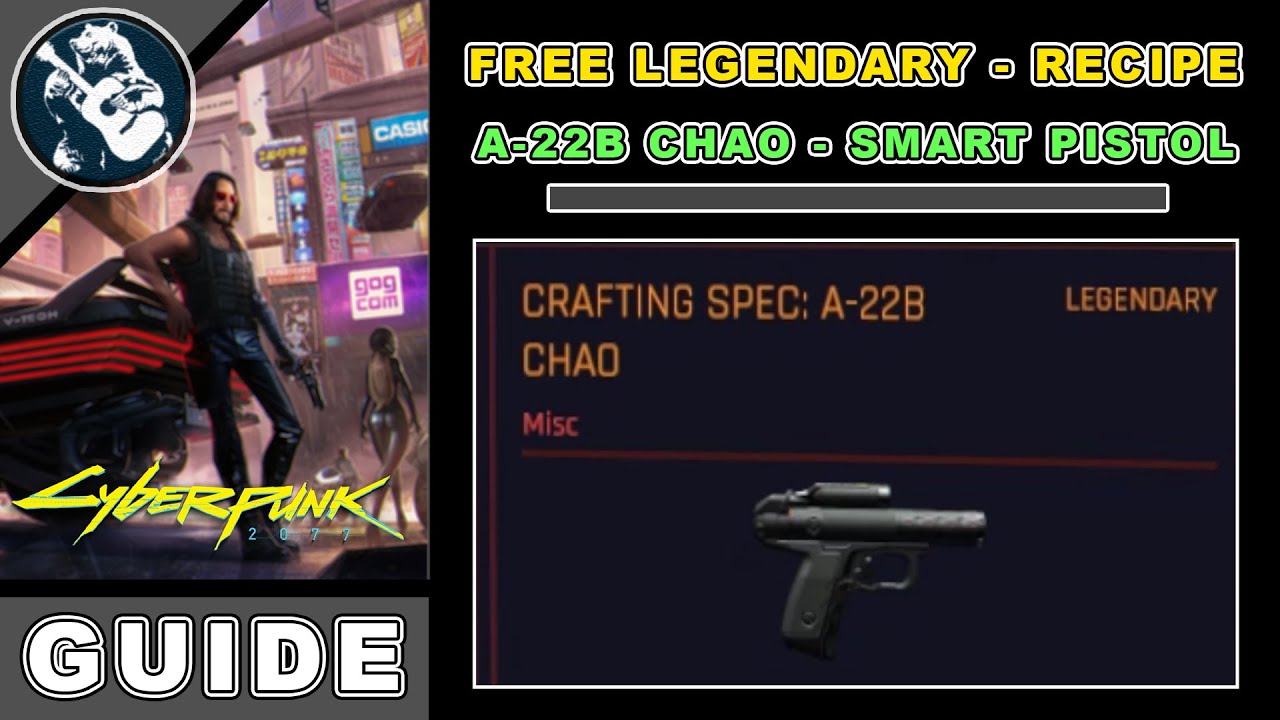 A-228 Chao Recipe Pistol in Cyberpunk 2077 Legendary Weapons - Crafting ...