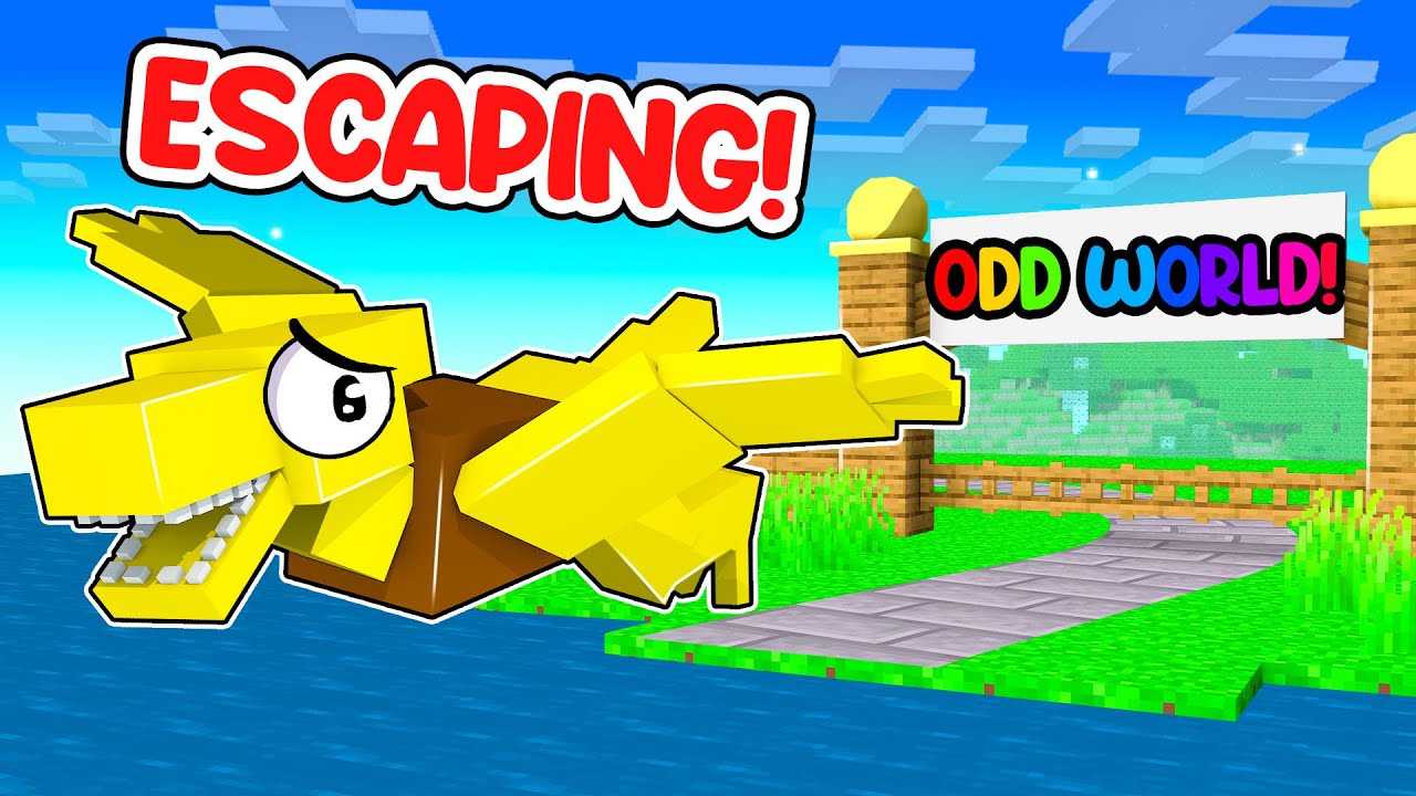 YELLOW Escapes ODD WORLD in Minecraft! - YouTube