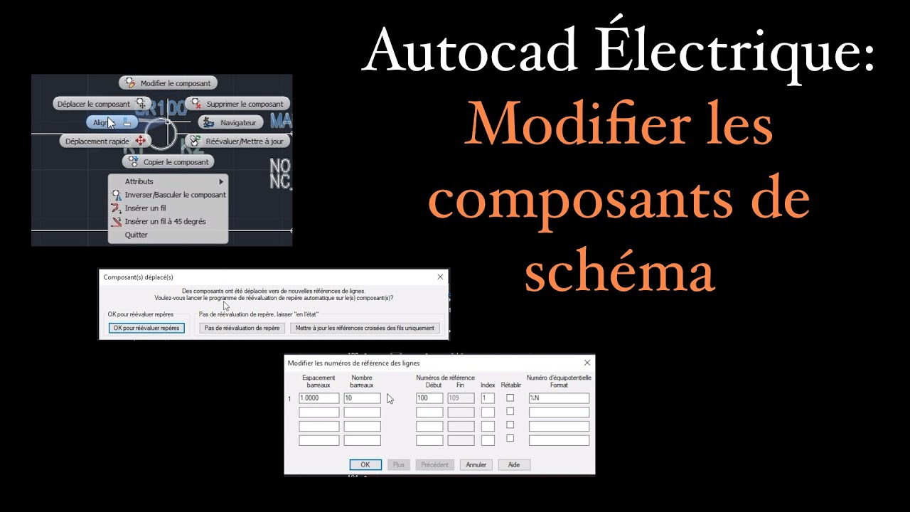 Autocad Électrique - Modification des composants de Schéma - YouTube