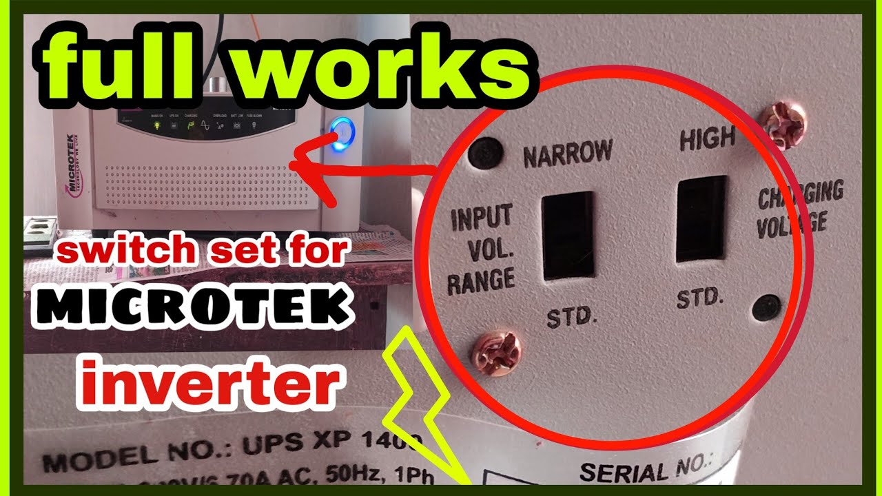 Microtek inverter switch setting || how to inverter back penal switch ...