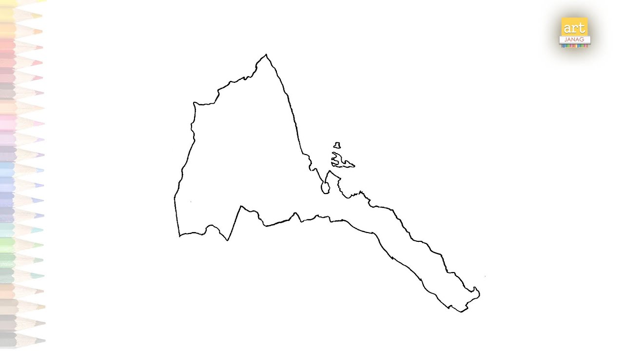 Eritrea Map drawing | Map drawing | Outline drawings | How to draw ...