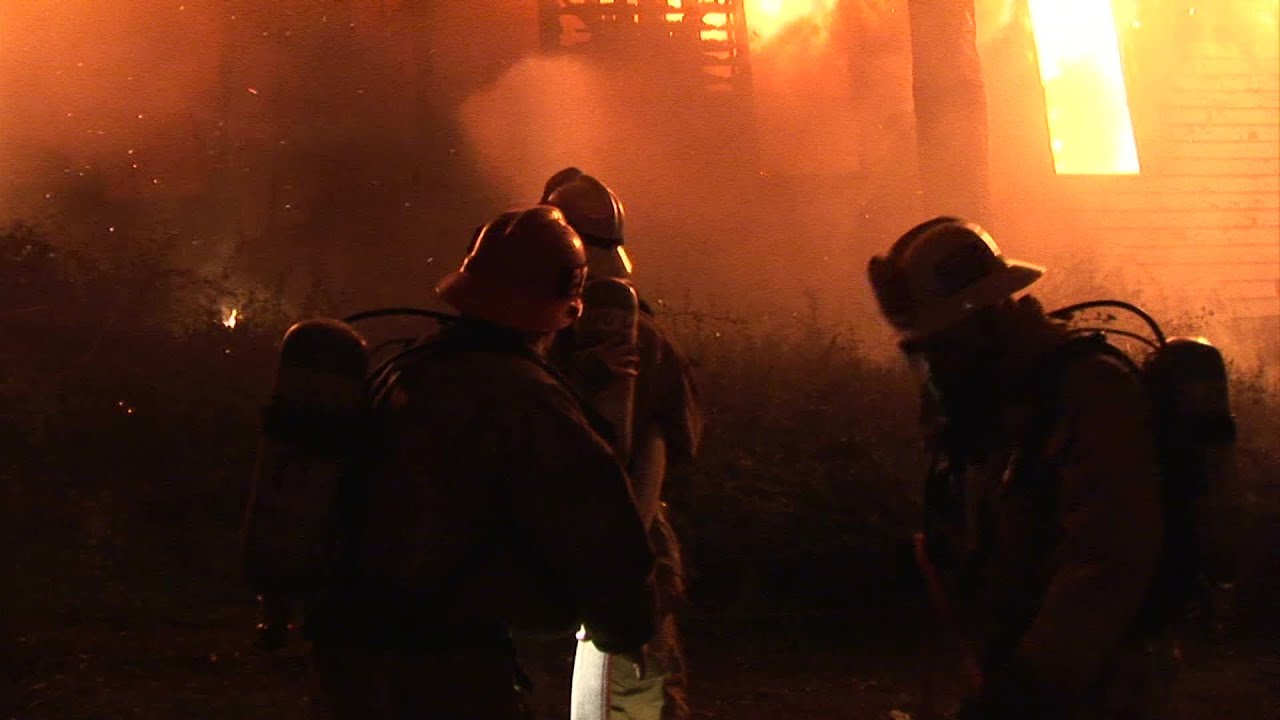Lafd Structure Fire At Night. Stock Footage - YouTube