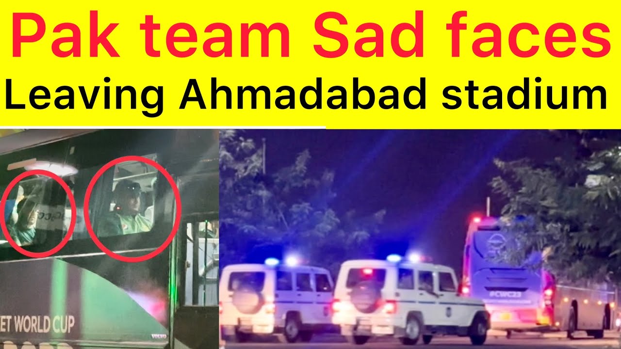 Sad faces pak team leaving from modi stadium after heavy defeat - YouTube
