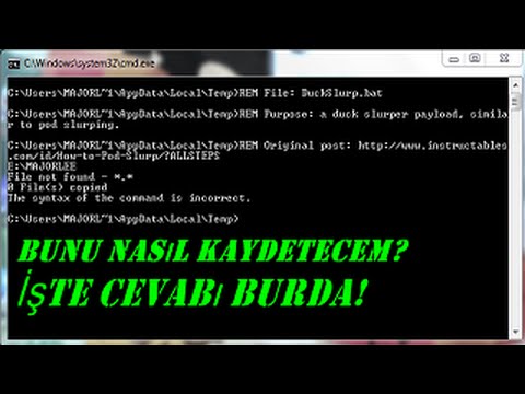 CMD Komutları Nasıl Kaydedilir? - YouTube