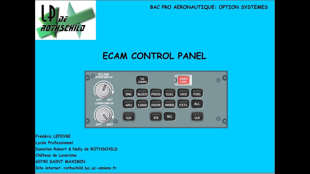 ECAM CONTROL PANEL A 320 - YouTube