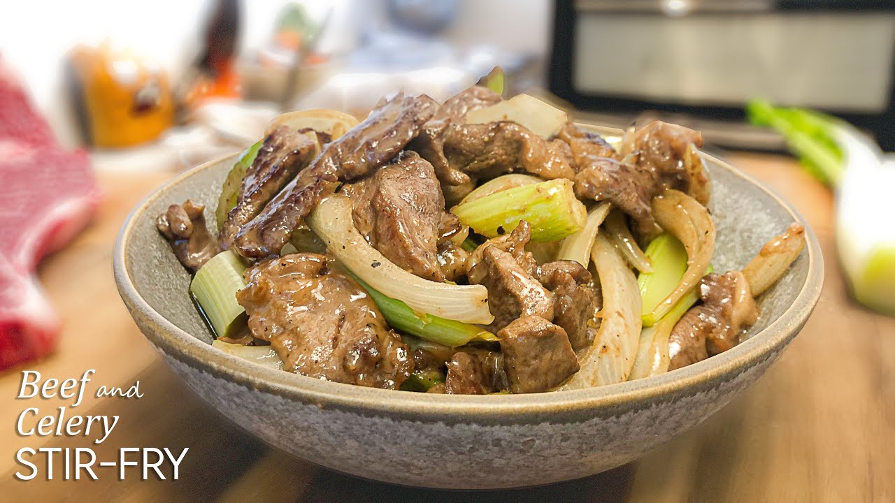 EASY and DELICIOUS Beef and Celery Stir Fry ! - YouTube
